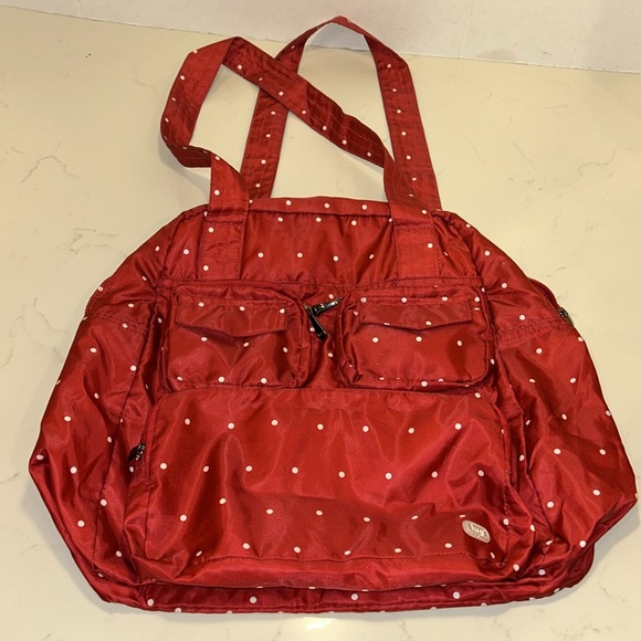lug | Bags | Lug Packable Travel Tote Bag Lightweight Red White Polka ...